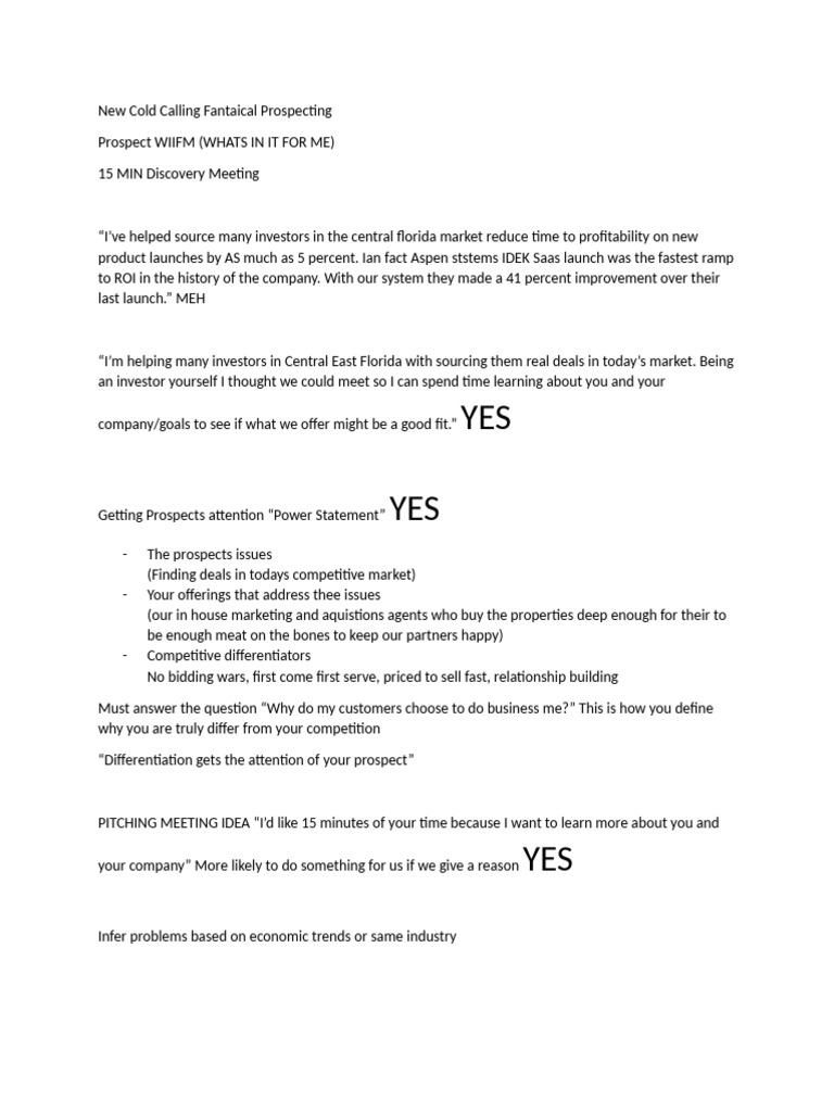 Cold Calling Fantaical Prospecting Concepts ideas | PDF | Investing | Sales