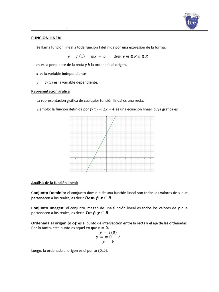 Funciones Lineales | PDF | Pendiente | Linealidad