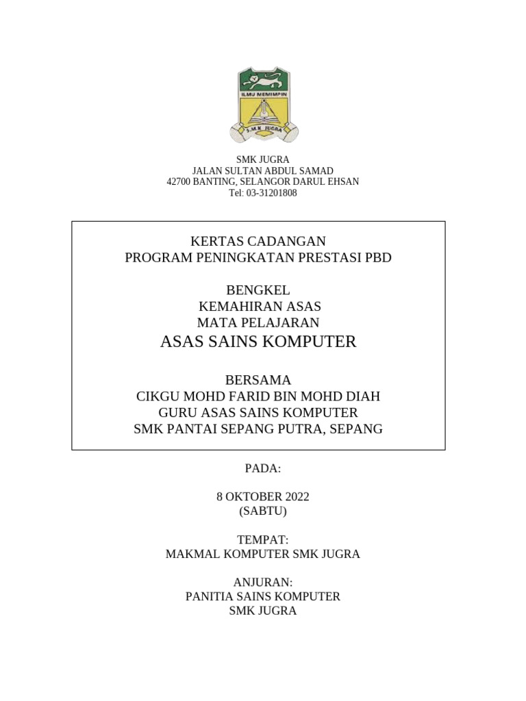Kertas Kerja Program Ask 2022 | PDF