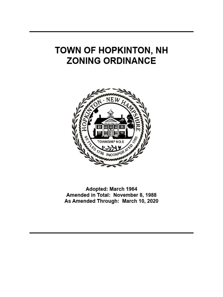 Hopkinton NH Zoning Ordinance Guide | PDF | Agriculture