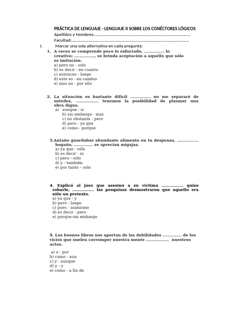 Práctica de Conectores Lógicos 2022 | PDF