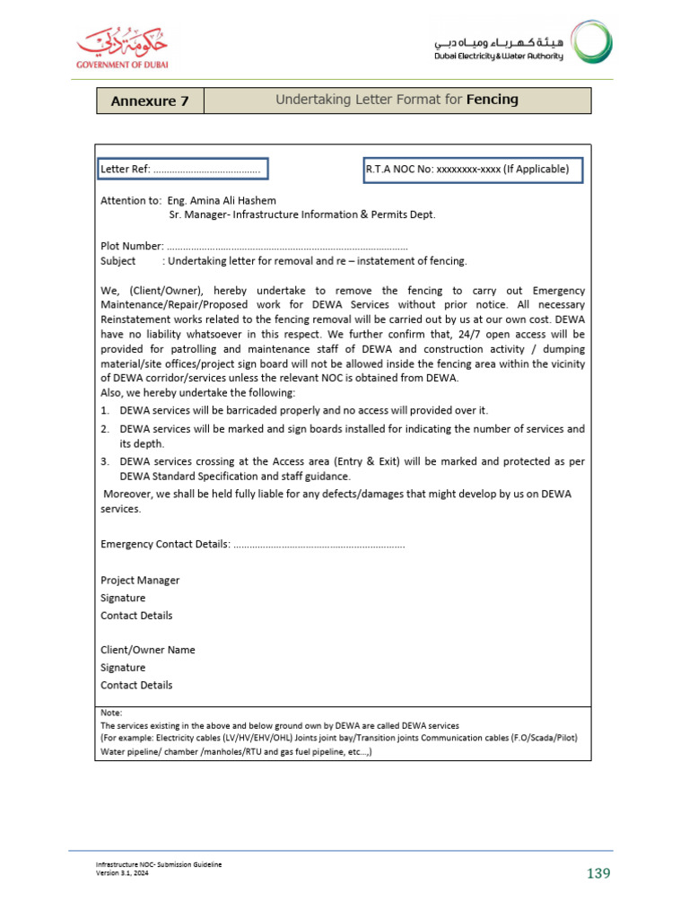 NOC Submission Guidelines for Fencing | PDF