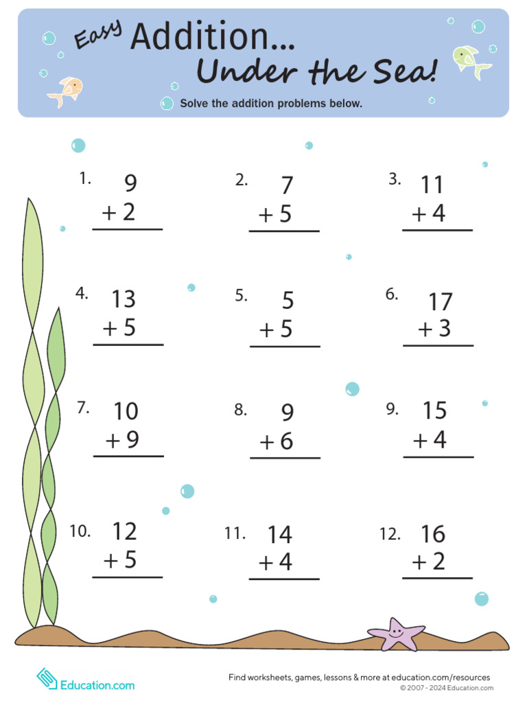 Addition worksheet | PDF