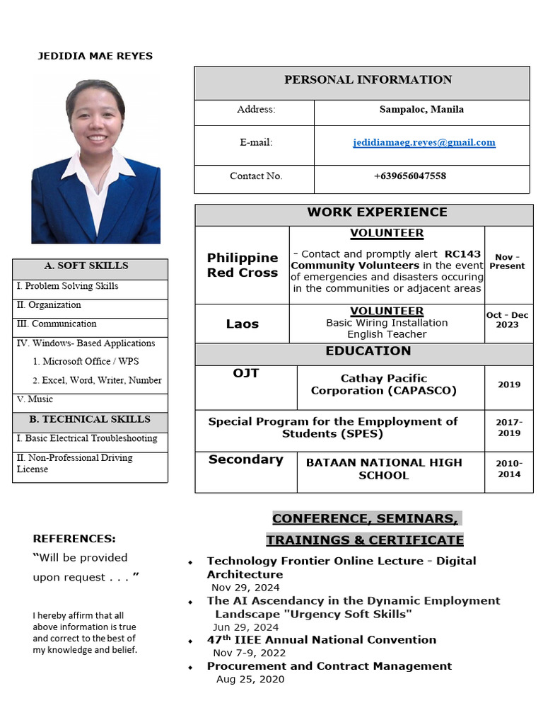 Reyes, Jed _ RESUME | PDF