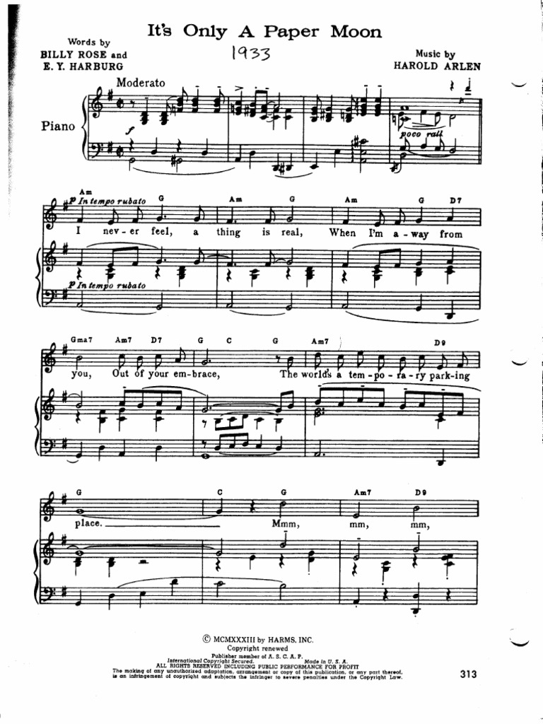 Its Only A Paper Moon | PDF