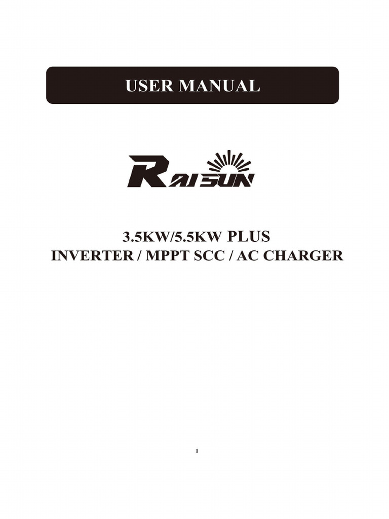 Manual Raisun Rsi41 3500 5500 Offgrid | PDF
