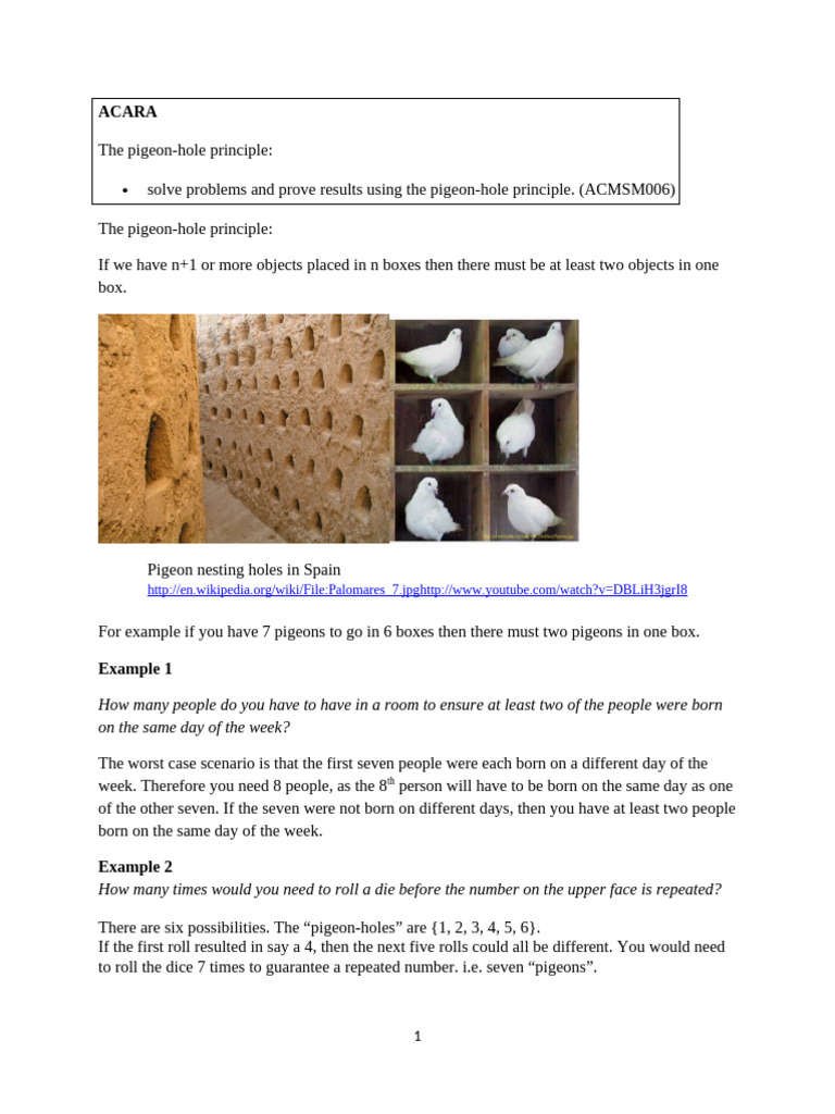 The pigeon hole principle | PDF | Triangle | Elementary Geometry