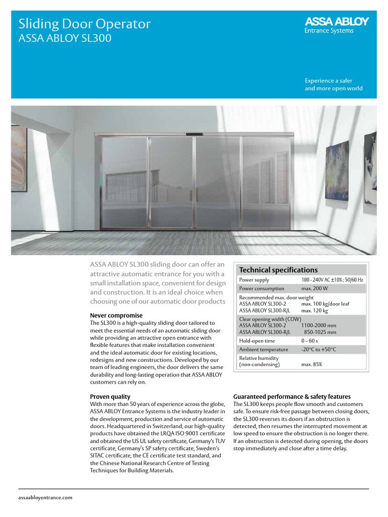 ASSA ABLOY SL300 Product Leaflet Preview | PDF | Door | Manufactured Goods