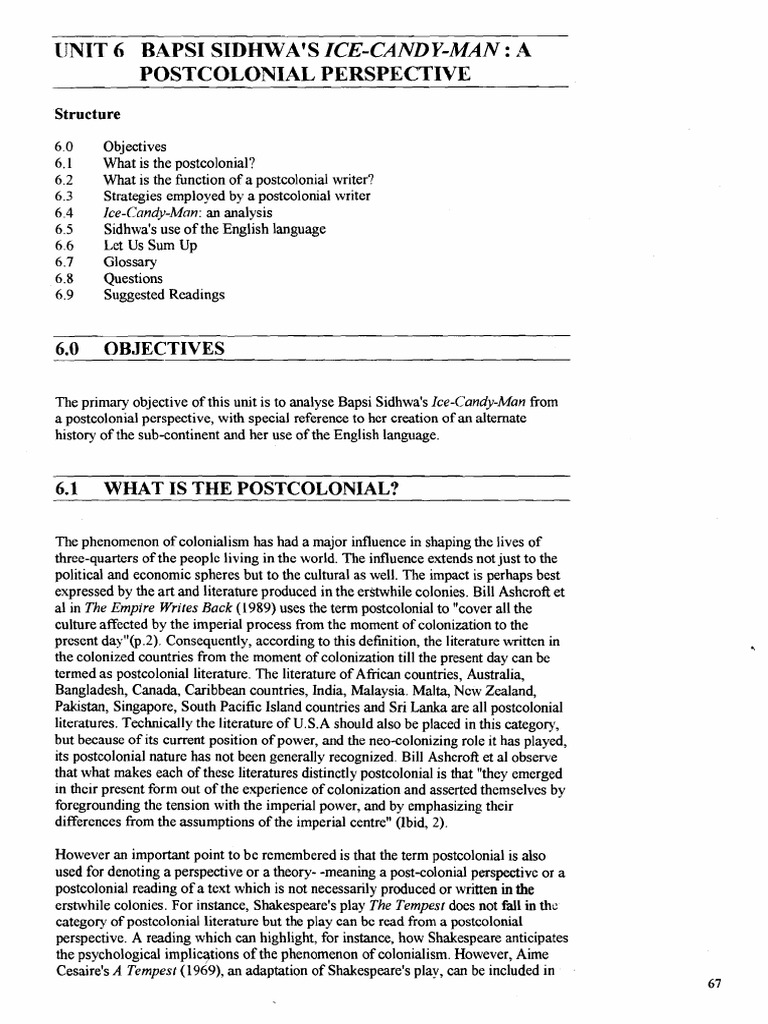 Unit-6 | PDF | Postcolonialism | Partition Of India