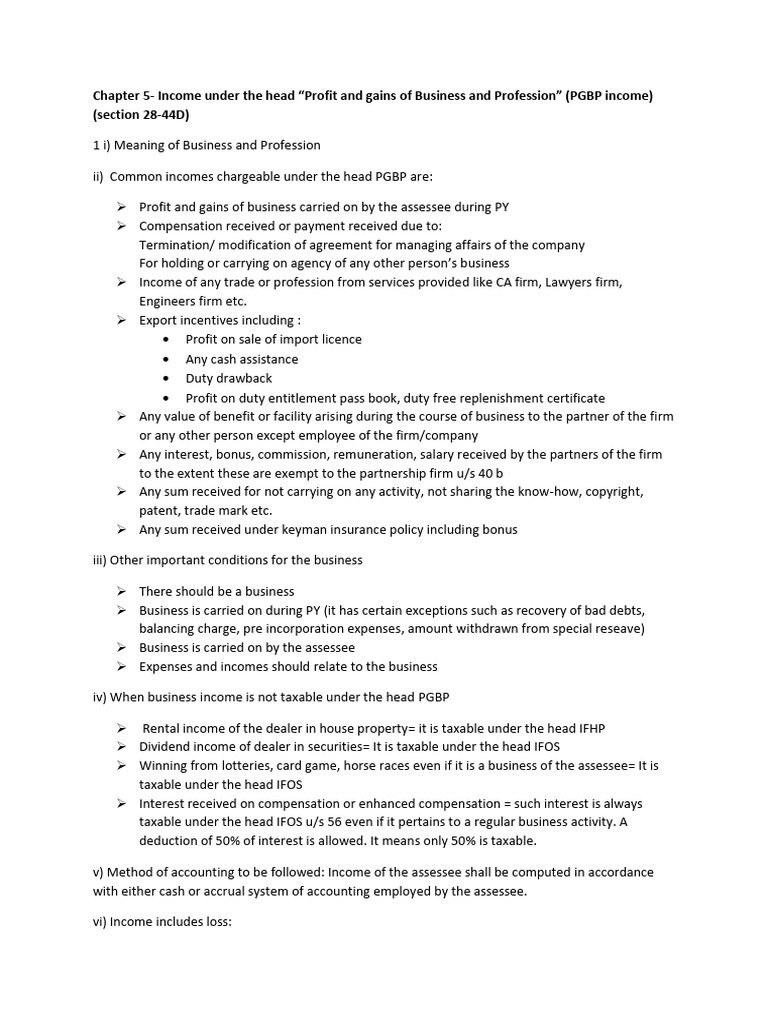 Chapter 5 PGBP (INCOME TAX) | PDF | Depreciation | Expense