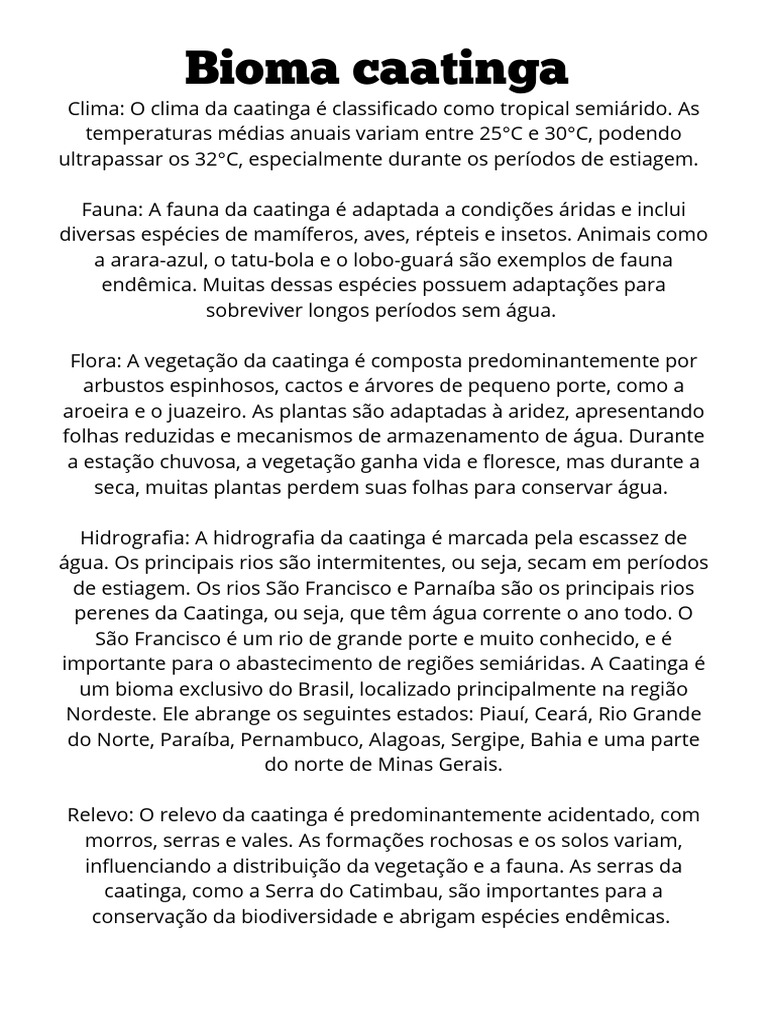 Bioma Caatinga | PDF