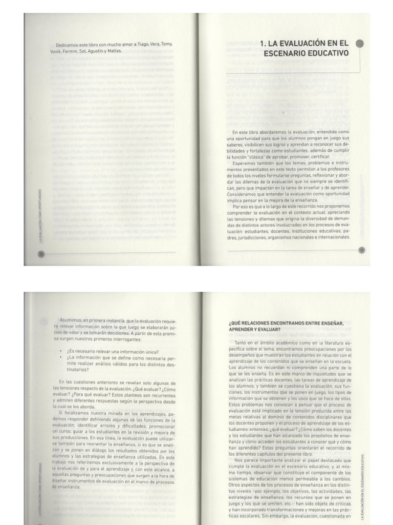 La Evaluación en El Escenario Educativo (Anijovich y Cappelletti) | PDF
