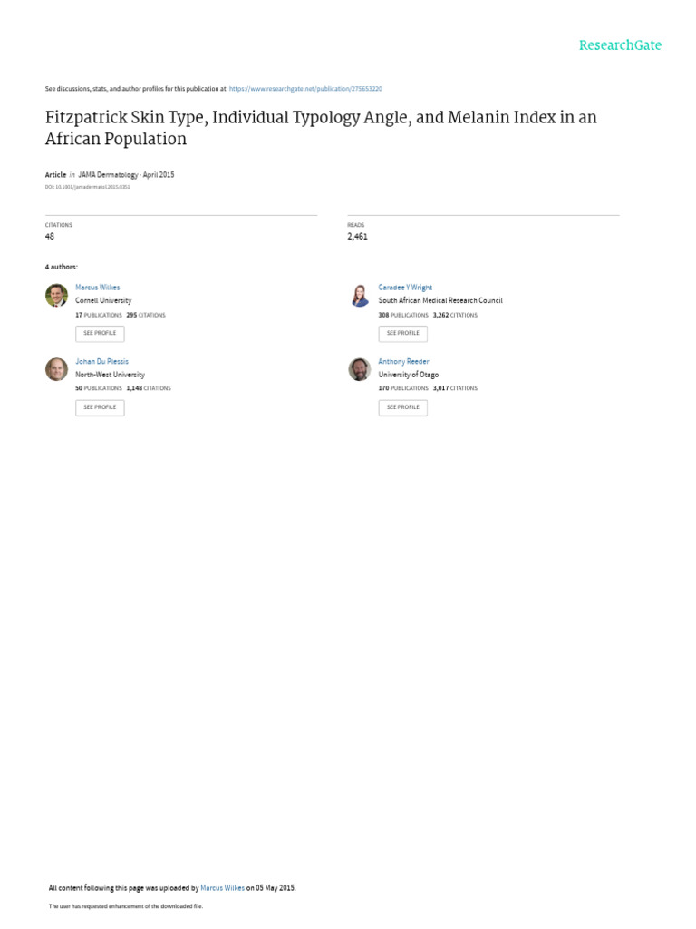 JAMA Dermatology Published Ms | PDF | Skin