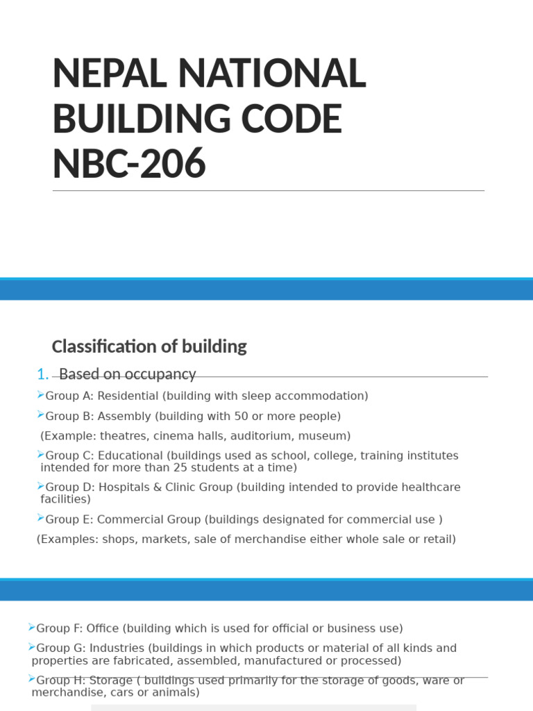 NBC-206 Building Classification Guide | PDF | Accessibility | Buildings ...