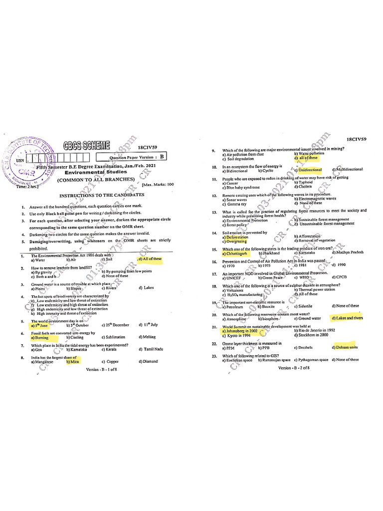 Previous Year Question Papers | PDF