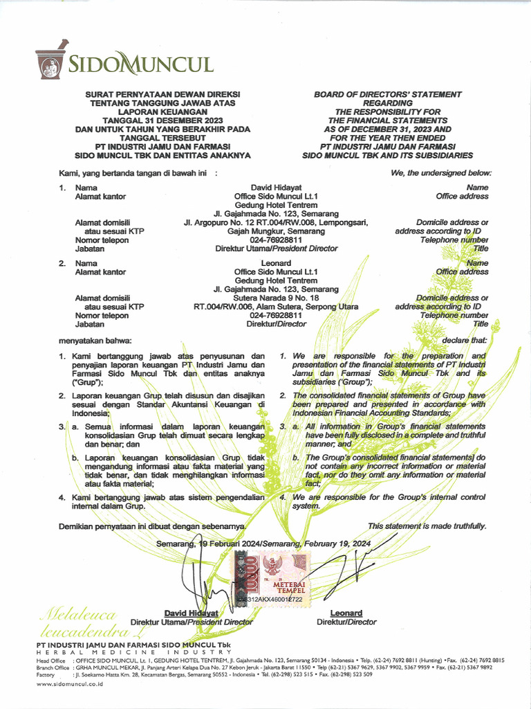 Director Statements SIDO 2023 | PDF