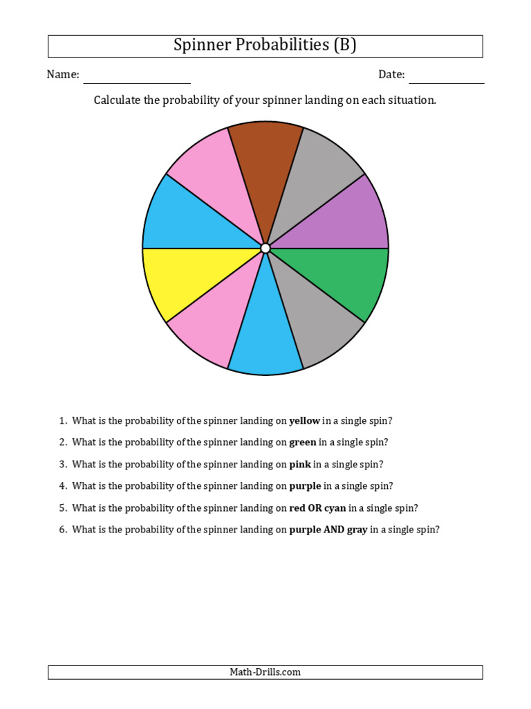 Probability Spinner Color 10 002.1580307764 | PDF | Color | Visual ...