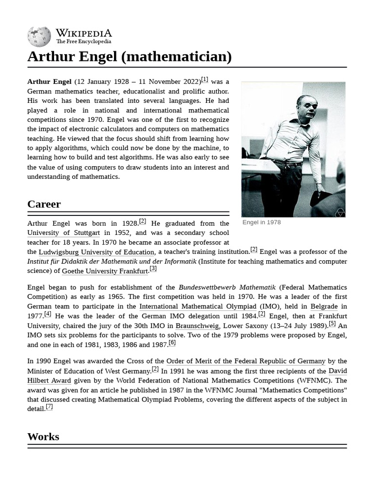 Arthur Engel (Mathematician) | PDF | Mathematics
