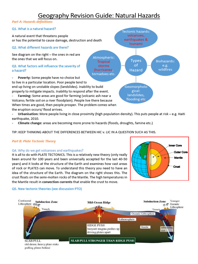 Geog Natural Hazards Notes | PDF | Plate Tectonics | Volcano