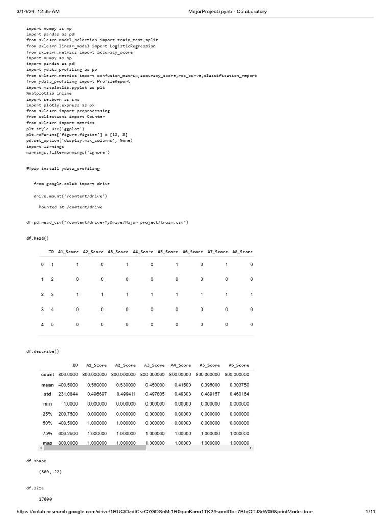 MajorProject.ipynb - Colaboratory | PDF