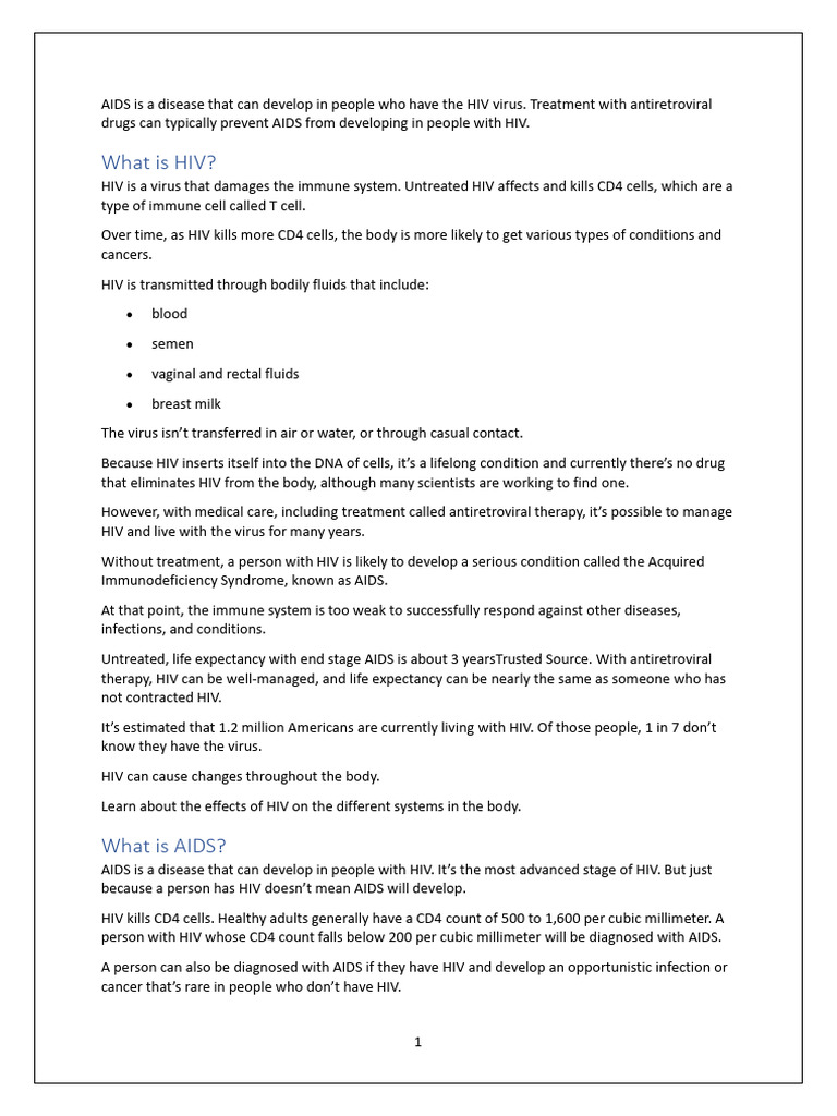 HIV B | PDF | Hiv/Aids | Management Of Hiv/Aids