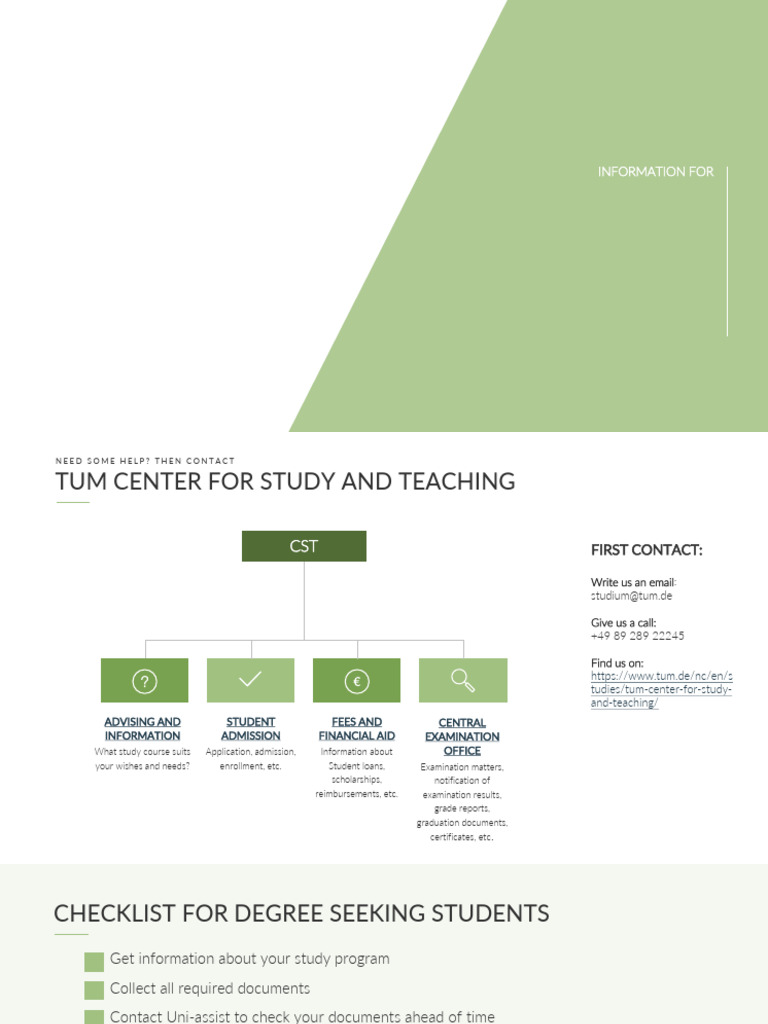TUM Degree Seeking Students Guide | PDF | Educational Stages | Higher ...