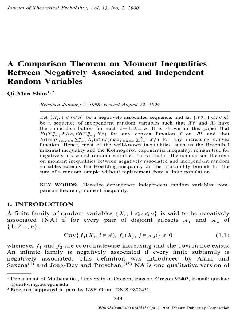 shao2000 | PDF | Random Variable | Function (Mathematics)