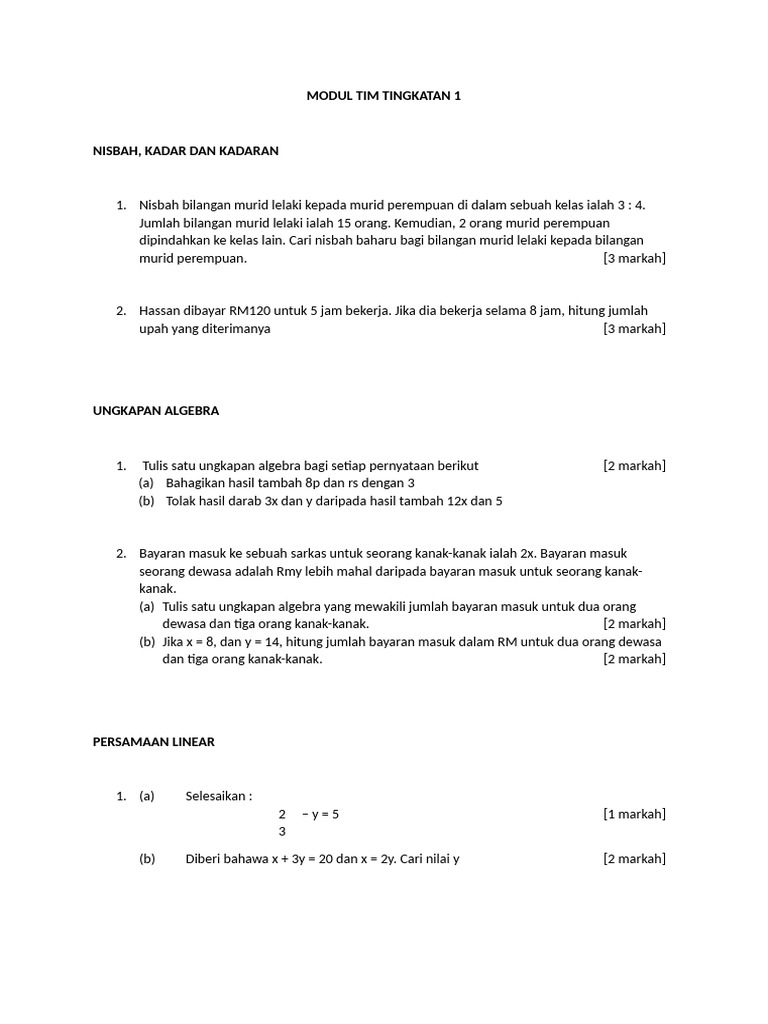 Modul Math tg.1 | PDF