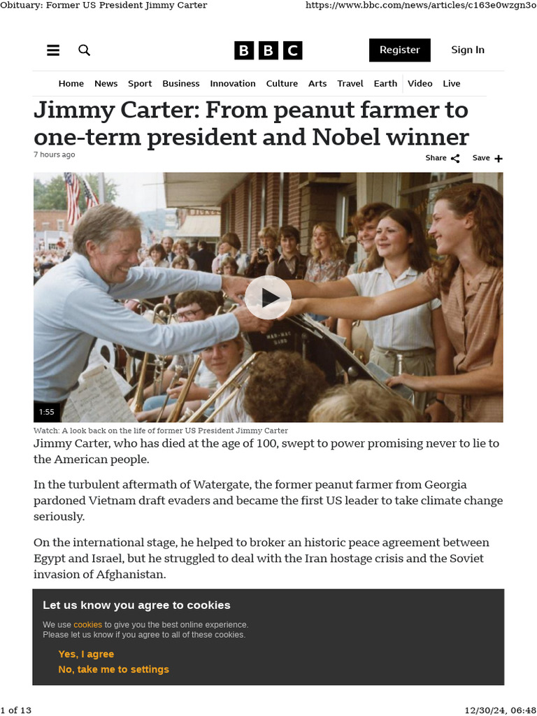 Jimmy Carter: A Life of Service and Struggle | PDF | Jimmy Carter ...