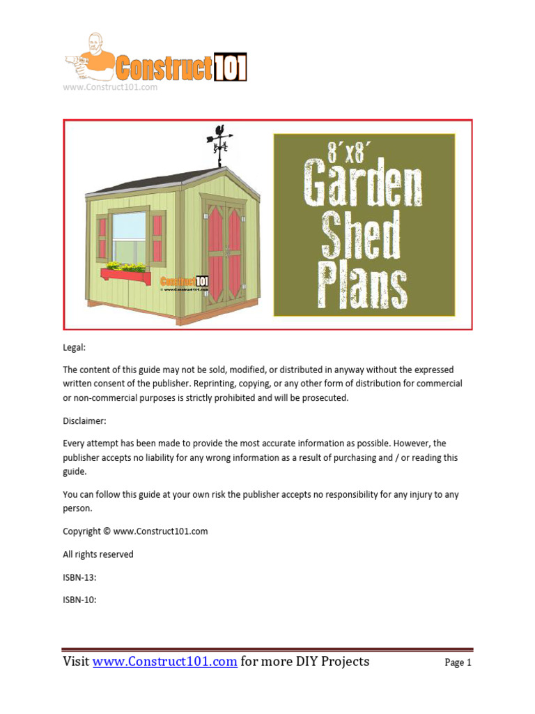Coop 8x8 Shed | PDF | Framing (Construction) | Building Technology