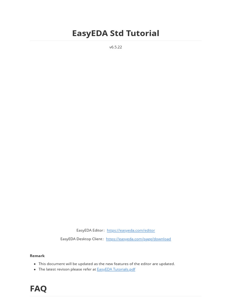 EasyEDA Tutorial & FAQ Guide | PDF | Keyboard Shortcut | Printed ...