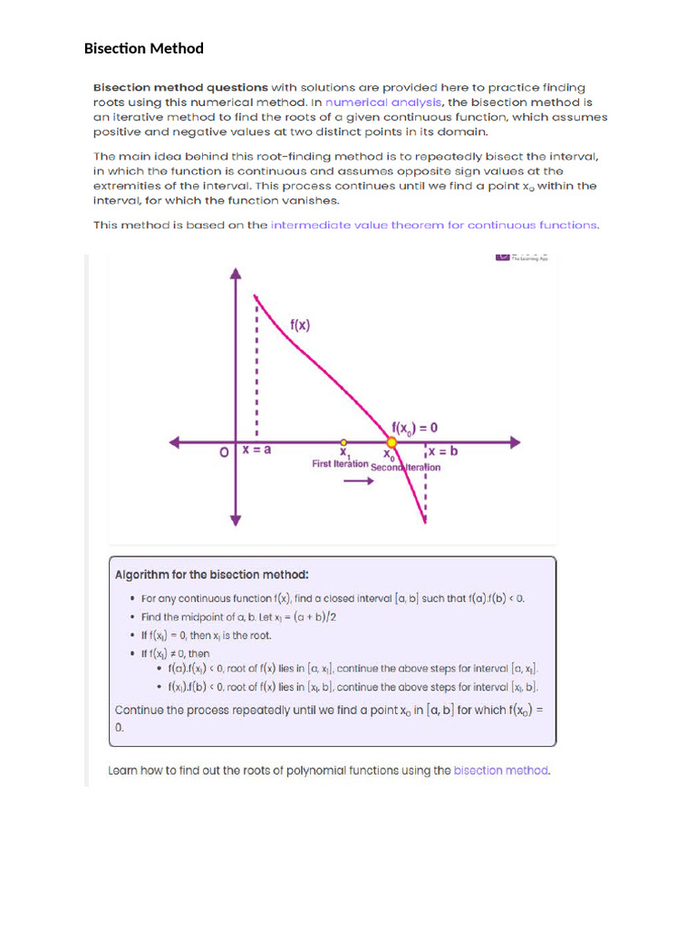 Bisection Method | PDF