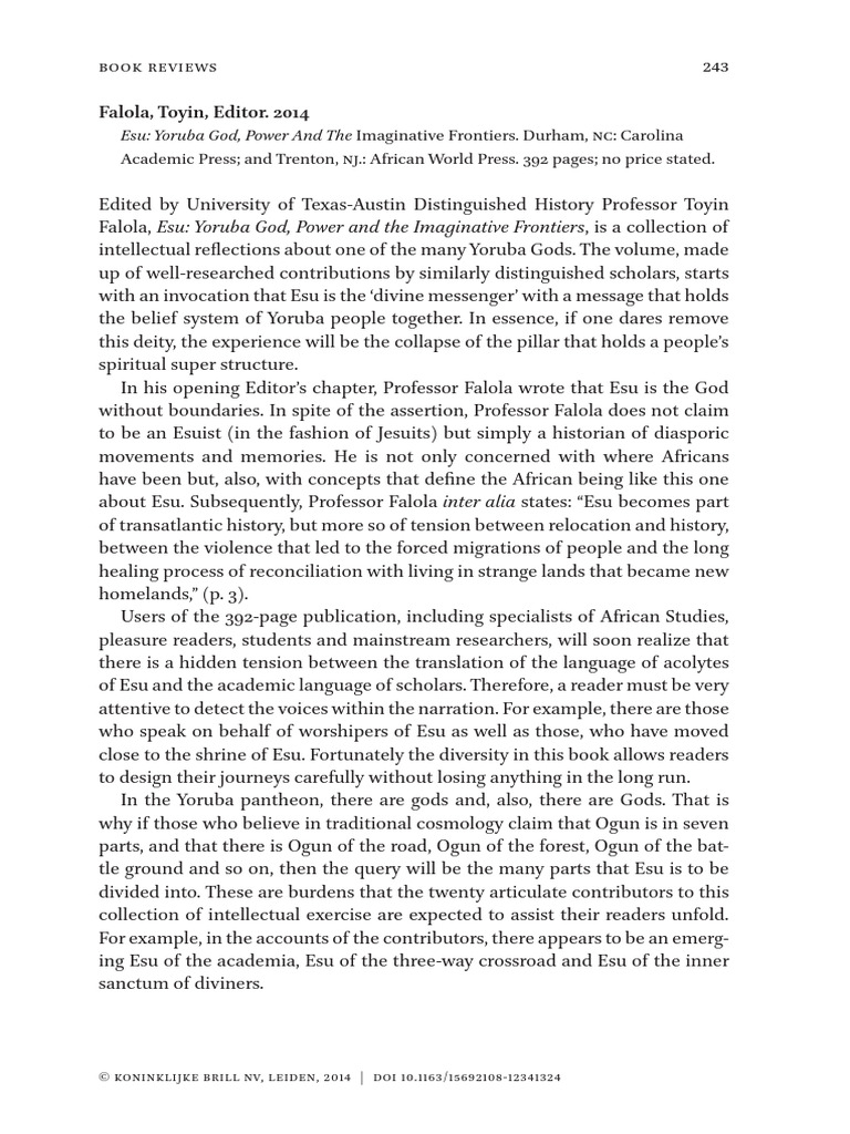 Exploring Esu: The Yoruba Deity | PDF | Determinism | Satan