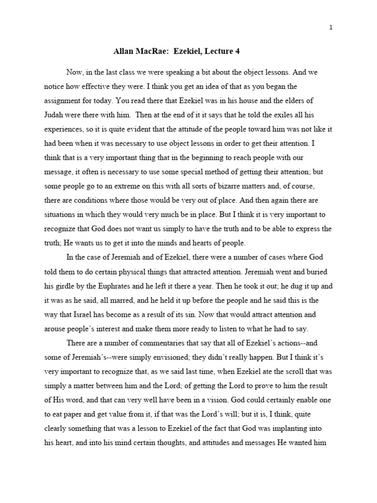MacRae Ezekiel Lecture04 Final | PDF | Jeremiah | Ezekiel