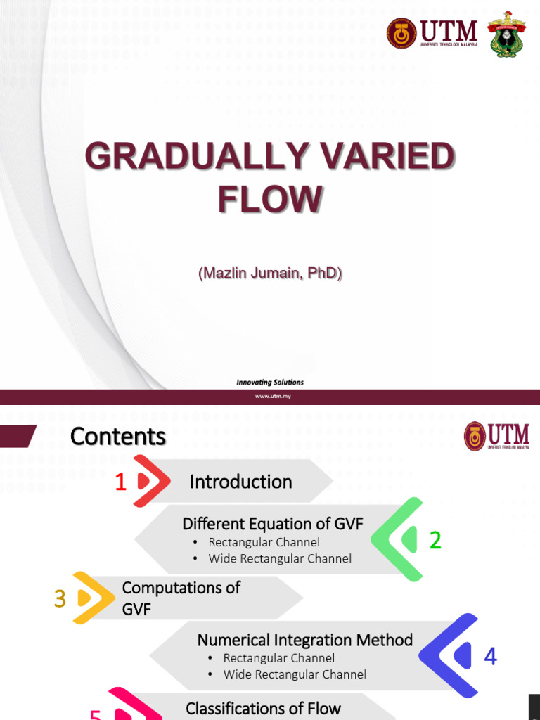 Week 11&12 - Gradually Varied Flow | PDF | Integral | Numerical Analysis