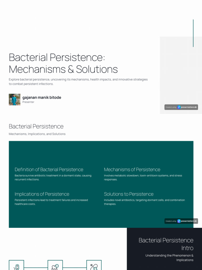Understanding Bacterial Persistence Mechanisms and Solutions | PDF