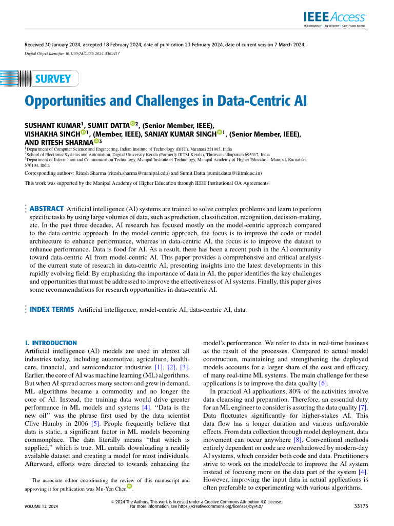 Data-Centric AI: Challenges & Opportunities | PDF | Machine Learning ...