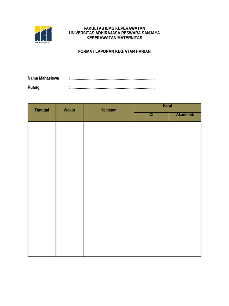 Format Logbook Dan Kontrak Belajar | PDF
