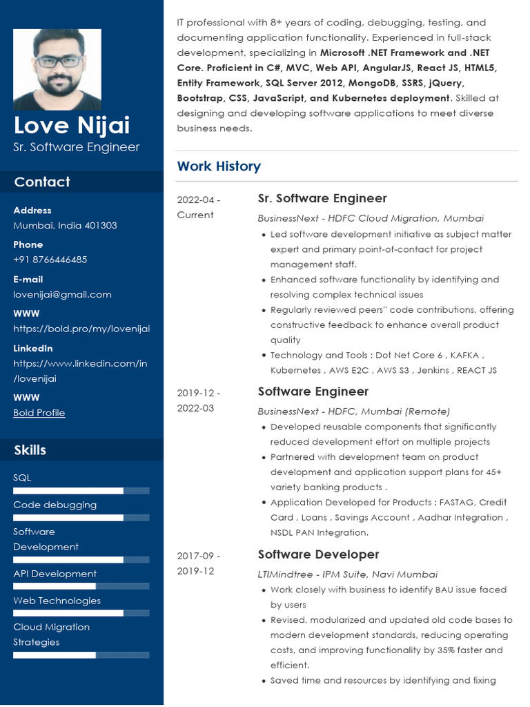 Love_Nijai_CV_SSE | PDF | Angular Js | Software