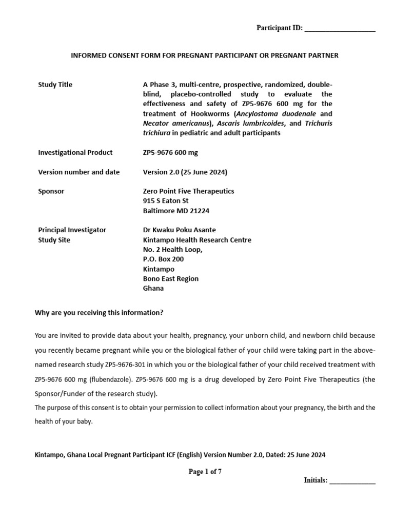 Icf - Pregnant Women - KHRC V2-Bold | PDF | Pregnancy | Informed Consent