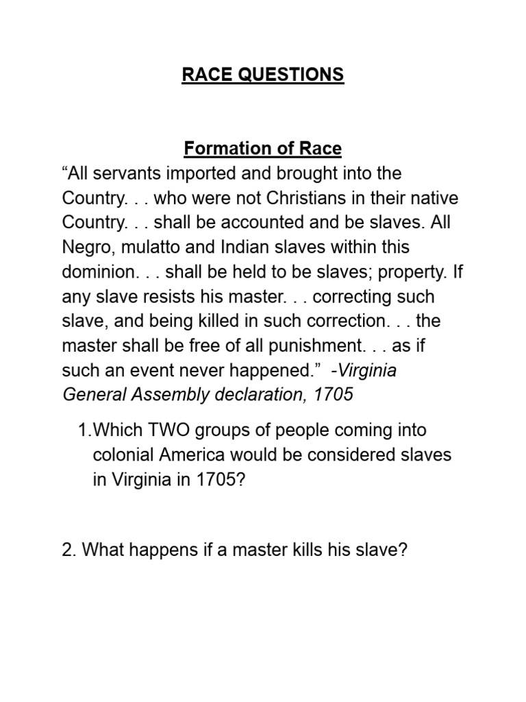 Race Questions | PDF