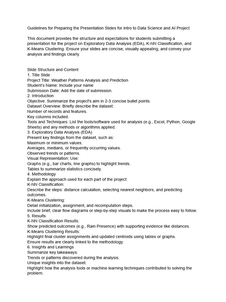 Guidelines for Preparing the Presentation Slides for Intro to Data ... Guidelines for Preparing the Presentation Slides for Intro to Data ...