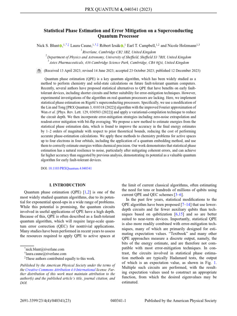 PRXQuantum.4.040341 | PDF | Quantum Computing | Eigenvalues And Eigenvectors