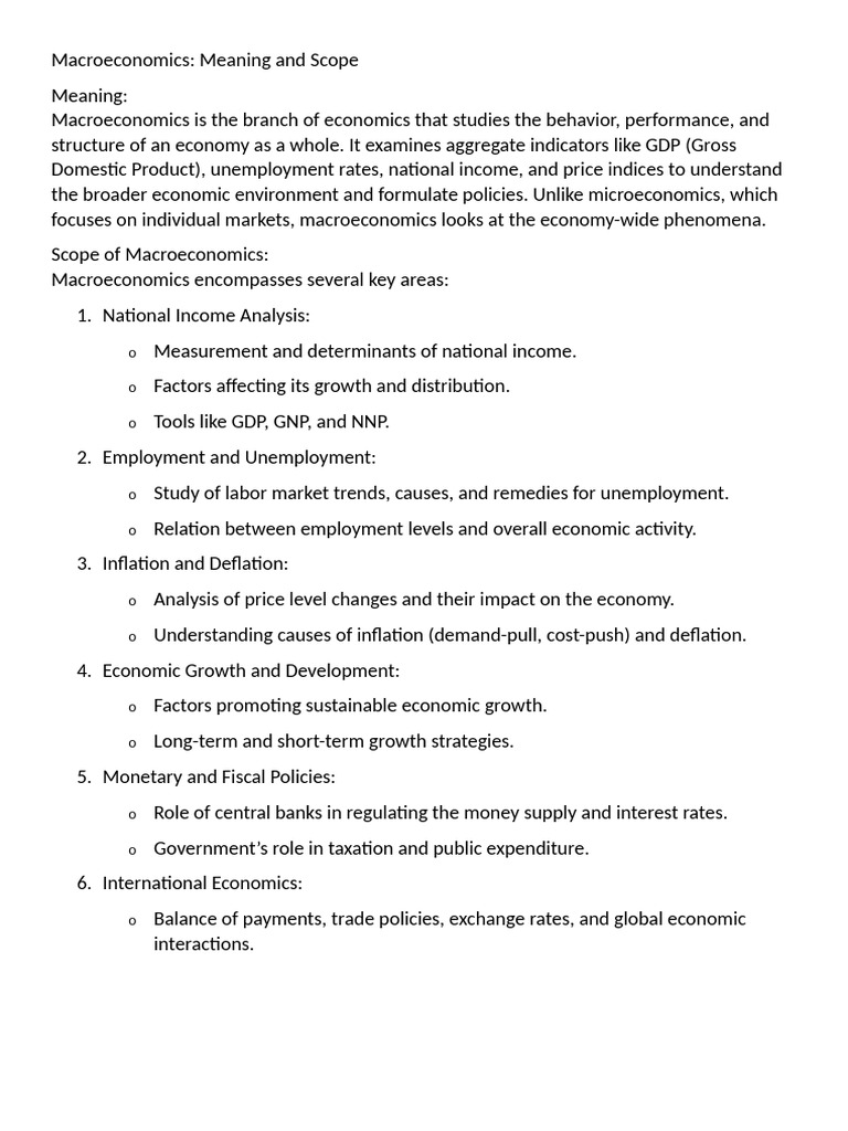 Macroeconomics | PDF | Macroeconomics | Gross Domestic Product