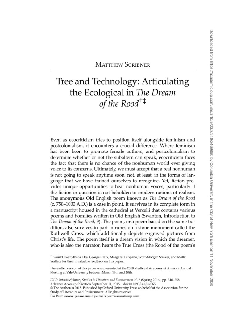 Scribner, Tree and Technology - Articulating The Ecological in The ...
