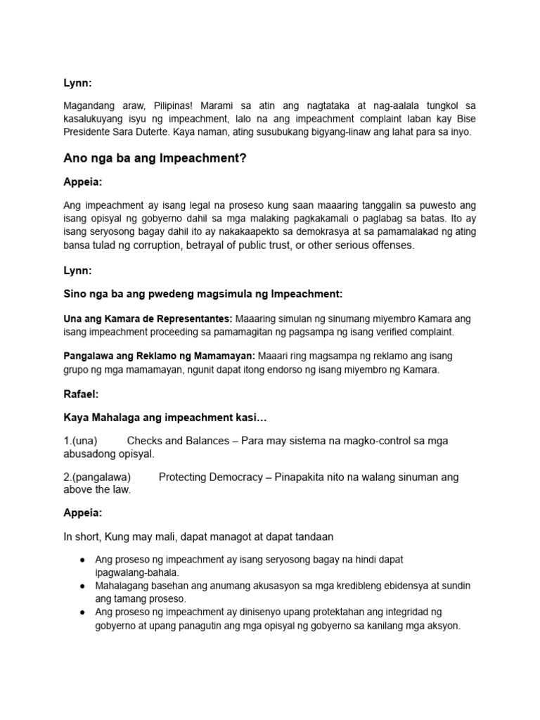 Impeachment of VP Sara Duterte | PDF Impeachment of VP Sara Duterte | PDF