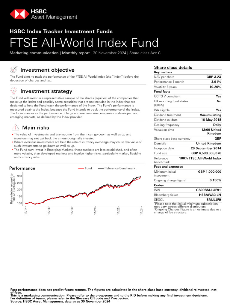 HSBC FTSE All-World Index Fund Report | PDF | Investing | Investment Fund