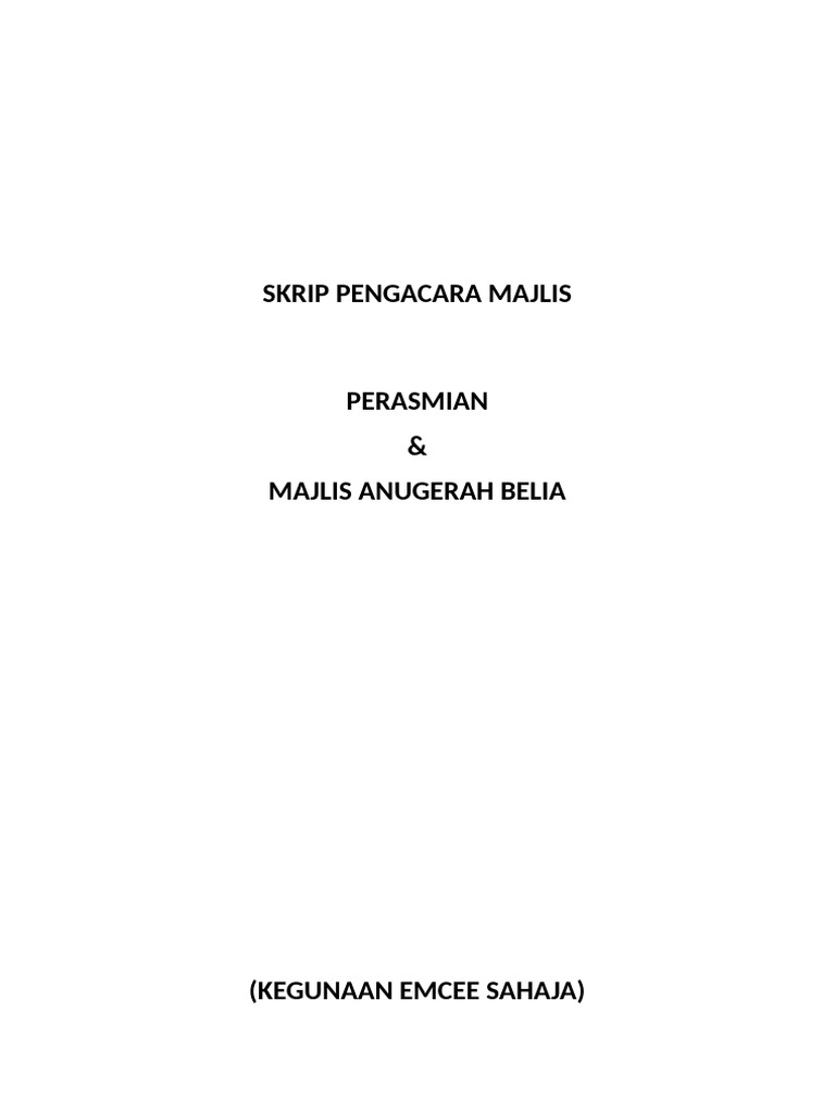 Skrip Kegunaan Emcee | PDF