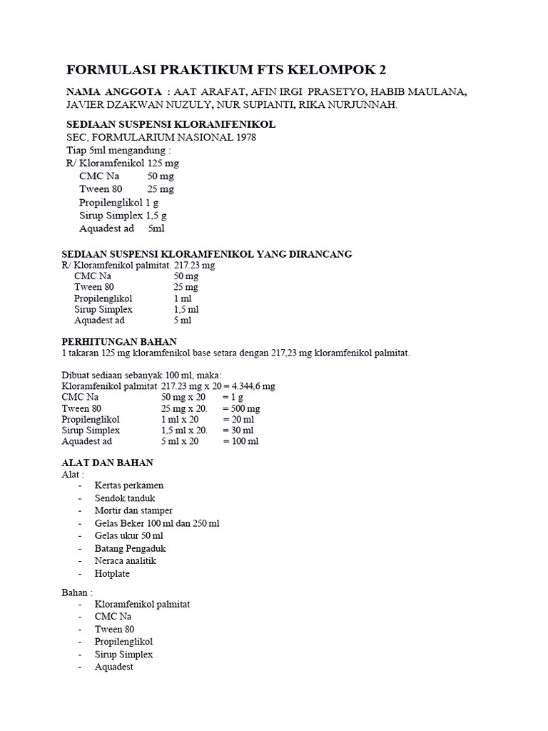 Formulasi Suspensi Kloramfenikol | PDF