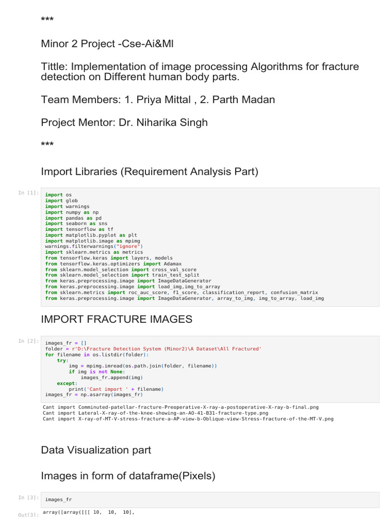 Implementation of image processing Algorithms for fracture detection on Different human body ...